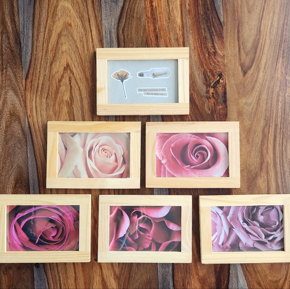 IKEA | Accents | Set Of Six Wood Photo Frames 5 X 7 Ikea Floral Flower ...
